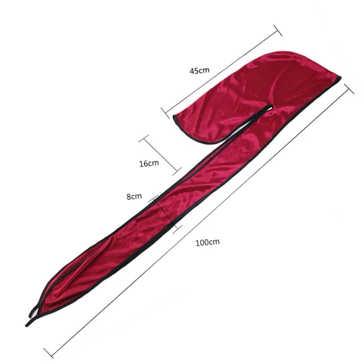 Durag / Du-rag / Do-rag / Bandana - Unisex - Red with black edge ...