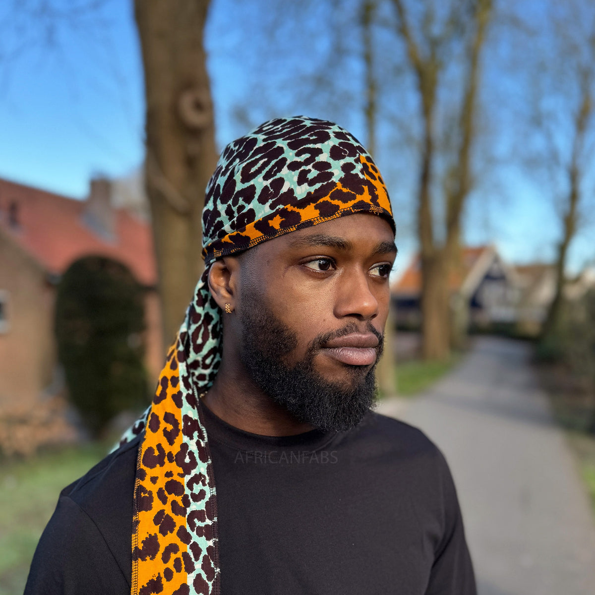 Durag / Du-rag / Do-rag / Bandana - Unisex - Orange Leopard – AfricanFabs