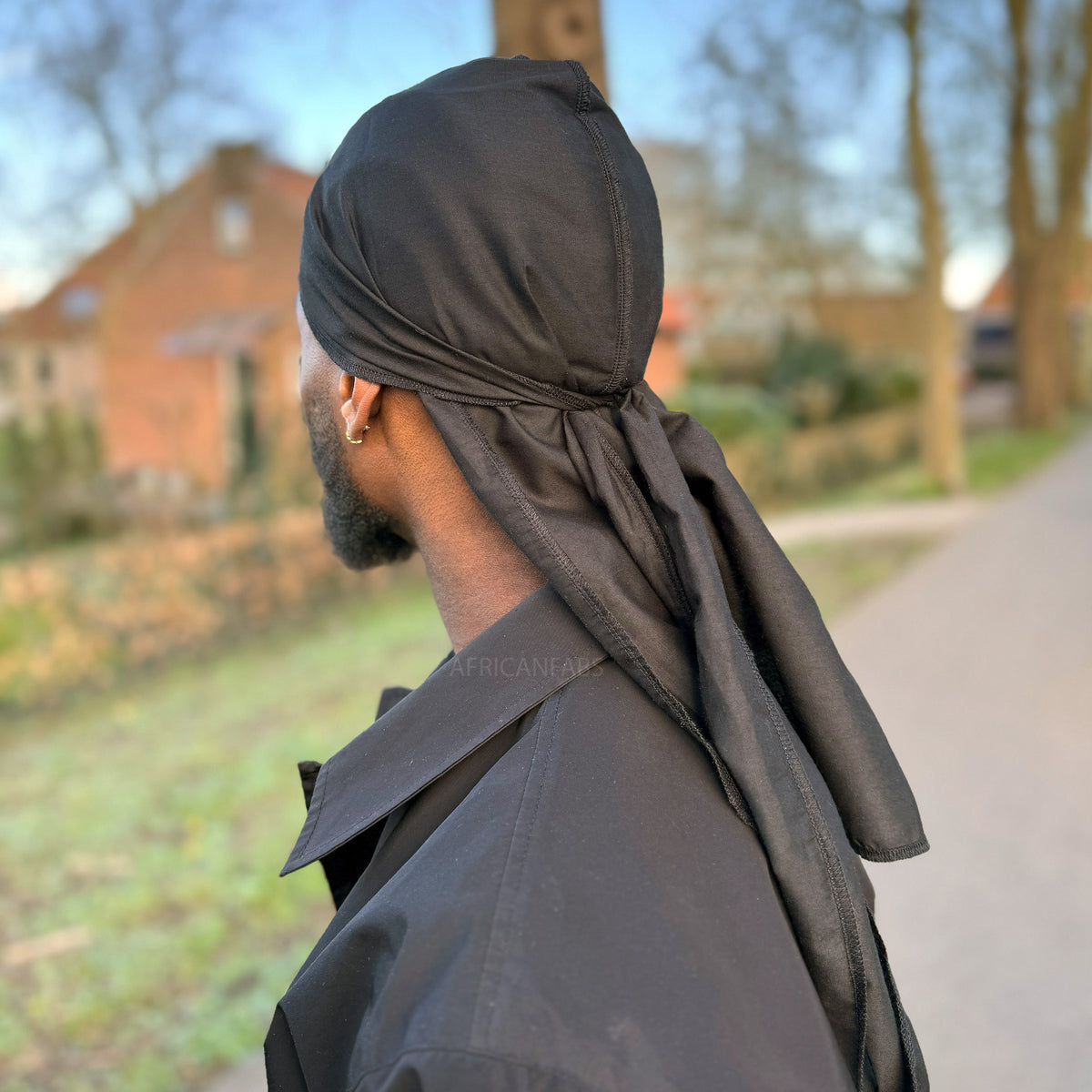 Durag / Du-rag / Do-rag / Bandana - Unisex - Black cotton – AfricanFabs
