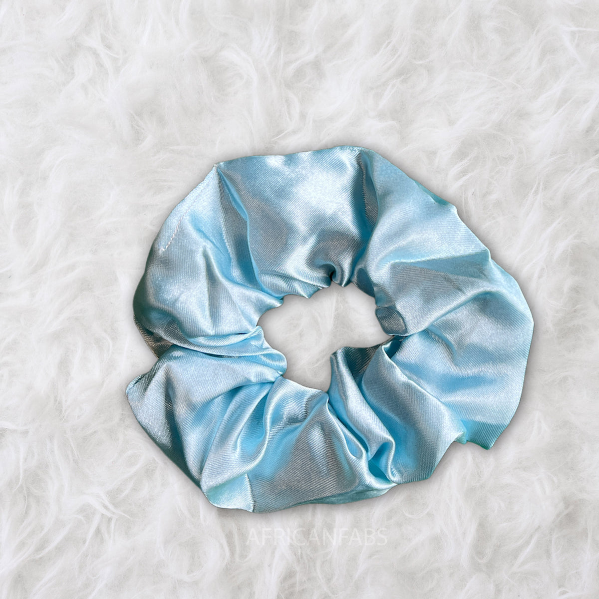 Light blue Satin Hair bonnet + Satin Scrunchie ( Adjustable & Reversab ...