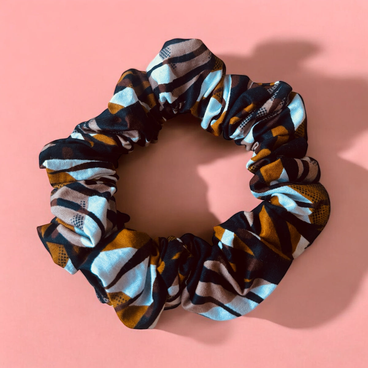 African print Scrunchie - Hair Accessories - Brown – AfricanFabs