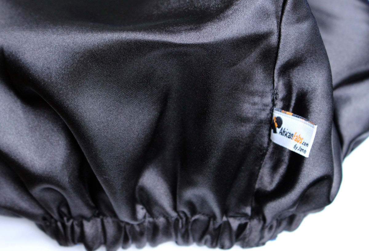 Easy headwrap - Satin lined hair bonnet - Red Effects – AfricanFabs