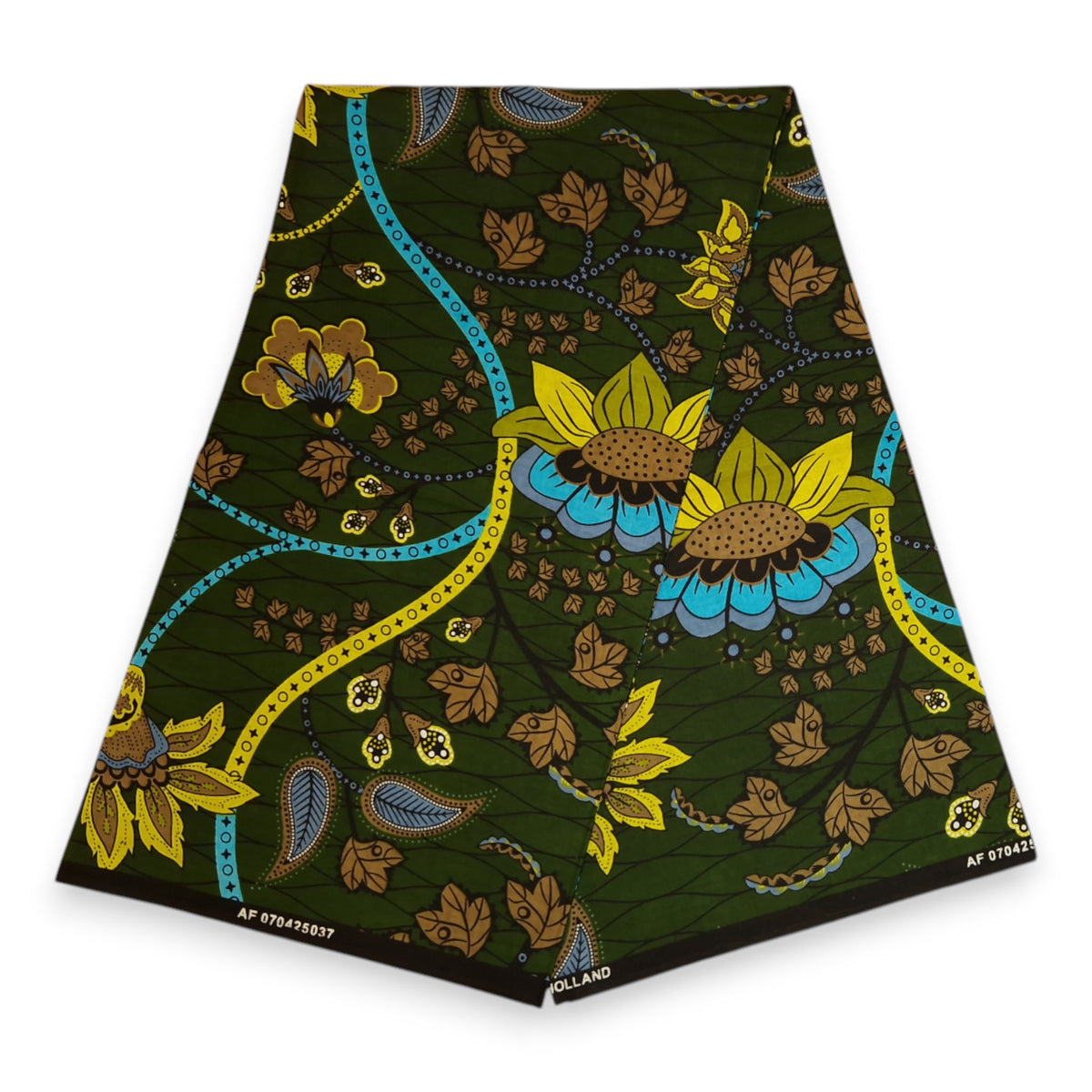 Bucket hat / Fisherman hat with African print - Dark Green & Yellow Bo ...