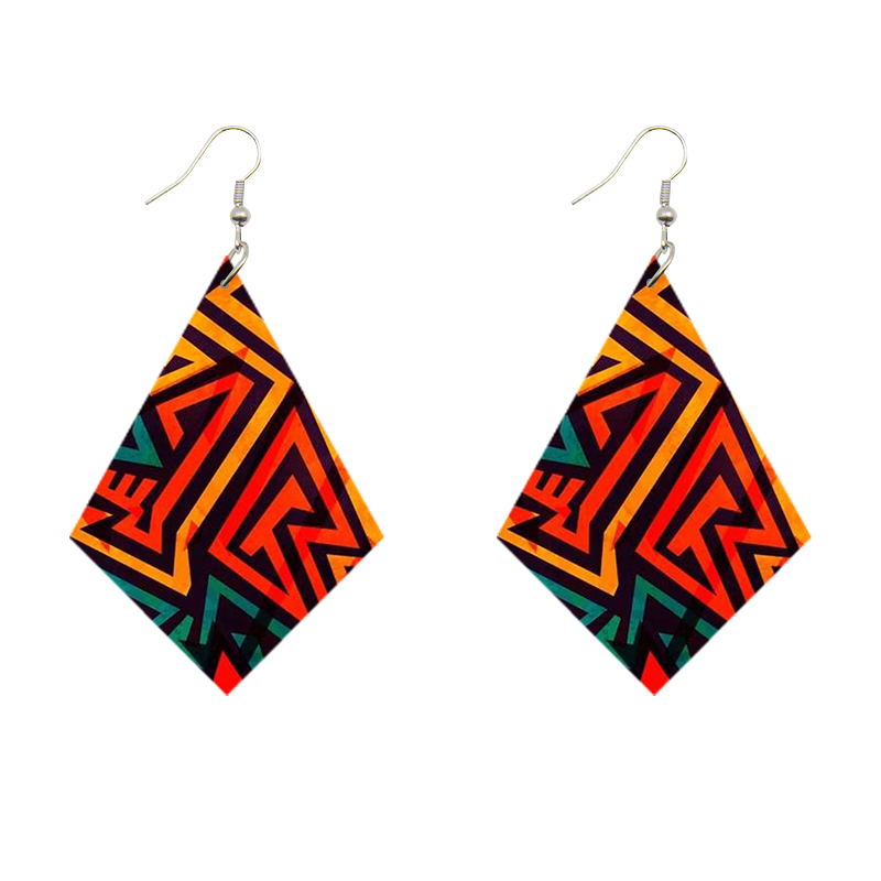 African Print Earrings | Rhombus shaped - Shapes – AfricanFabs