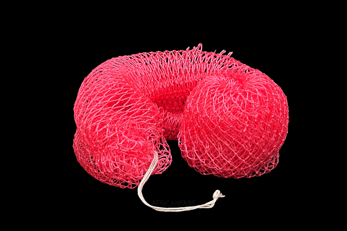 African net sponge / African exfoliating net / Sapo sponge - Dark pink ...